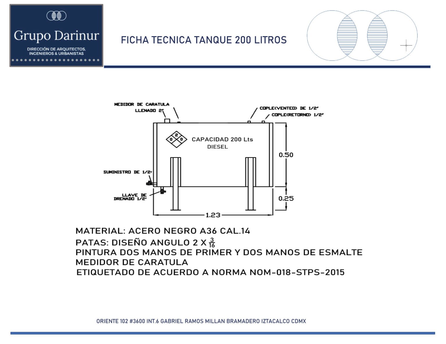 Tanques de Diesel 200 lts – Grupo Darinur